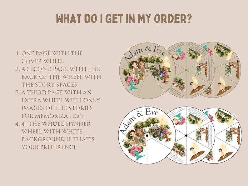 Adam and Eve Spinner Wheel Bible Story for Children Activity Craft ...