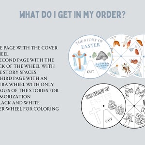 Easter Story for Kids, Easter Craft & Coloring Spinner Wheel Holy Week ...