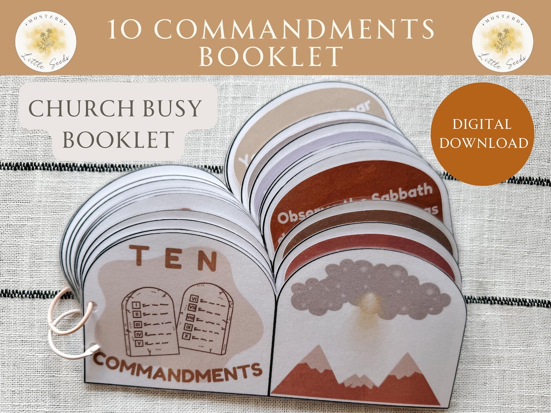 10 Commandments Church Quiet Busy Booklet for Children Bible Activity ...