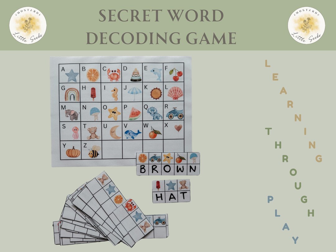 Reading and Writing Activity Secret Word Game Decoding Letters ...