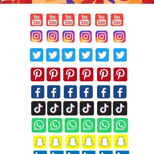 Social Media Stickers for Planner Calendar Functional - Etsy