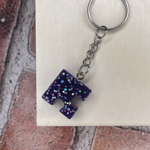 Puzzle Piece Resin Keychain - Etsy