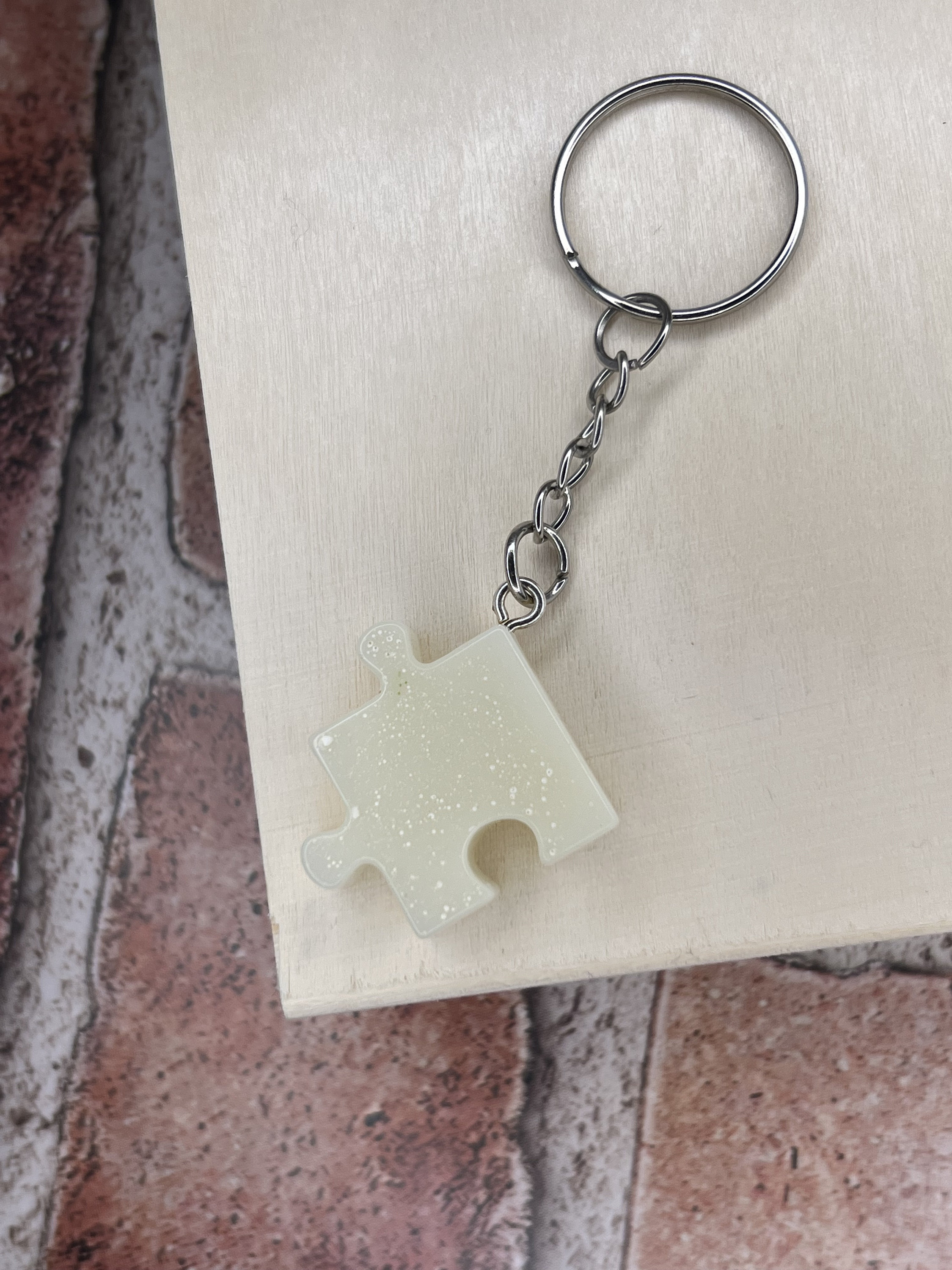 Puzzle Piece Resin Keychain - Etsy