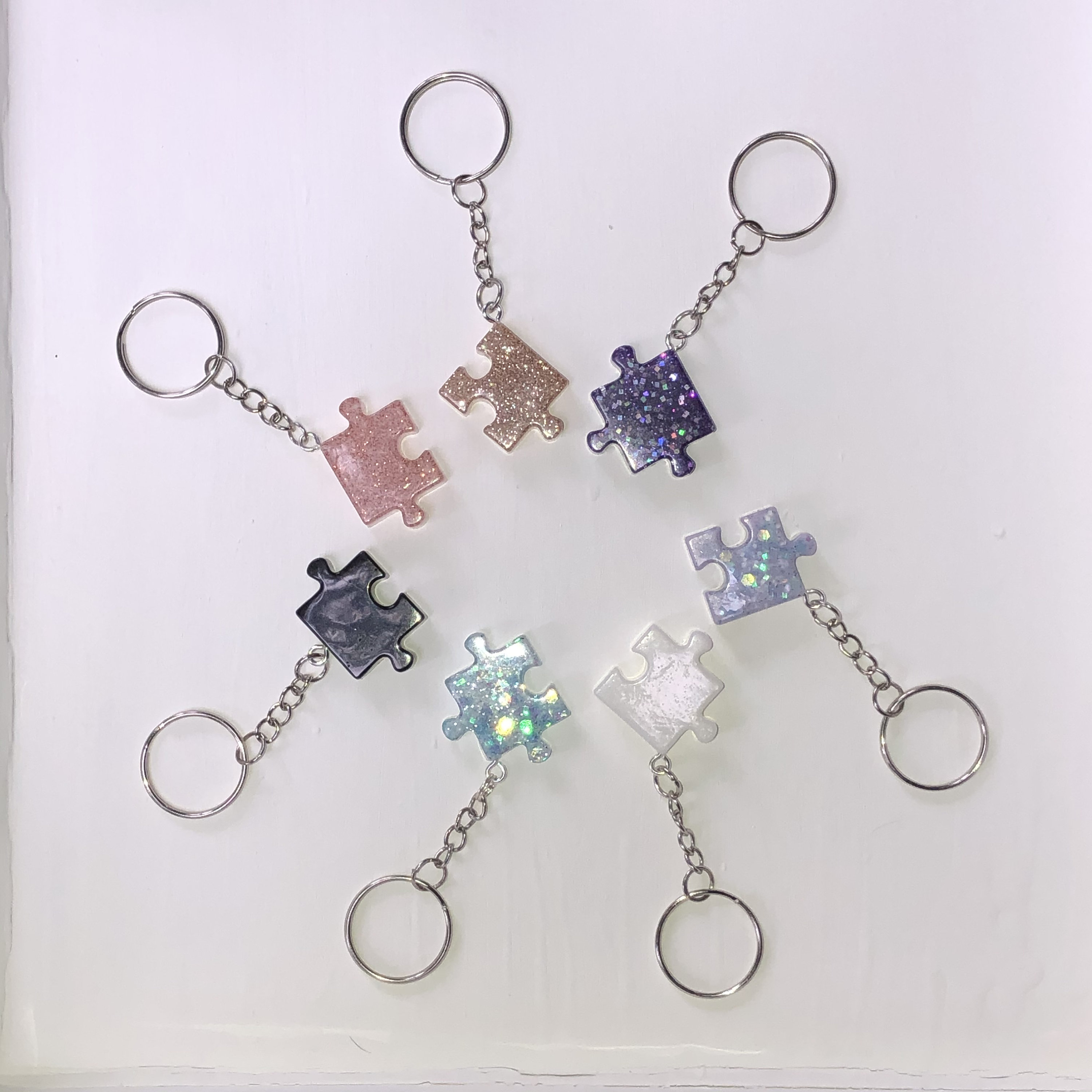 Puzzle Piece Resin Keychain - Etsy