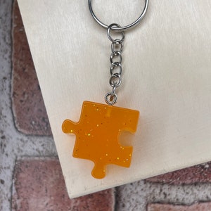 Puzzle Piece Resin Keychain - Etsy