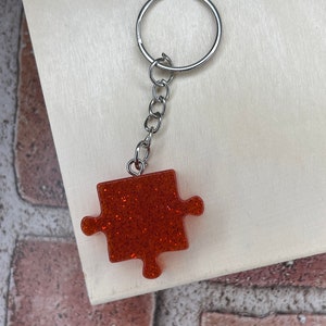 Puzzle Piece Resin Keychain - Etsy