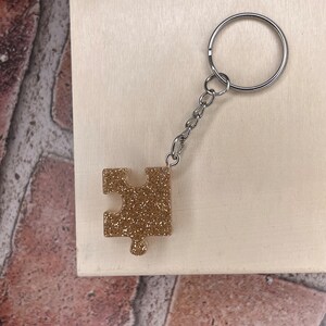 Puzzle Piece Resin Keychain - Etsy