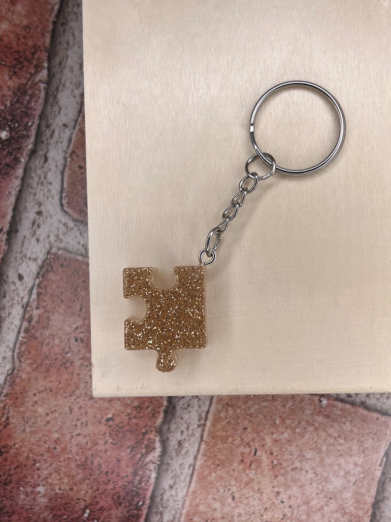 Puzzle Piece Resin Keychain - Etsy