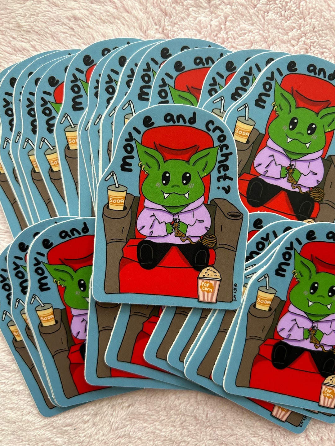 Crocheting Goblin Sticker Movies and Crochet Waterproof Matte 3 Inch ...