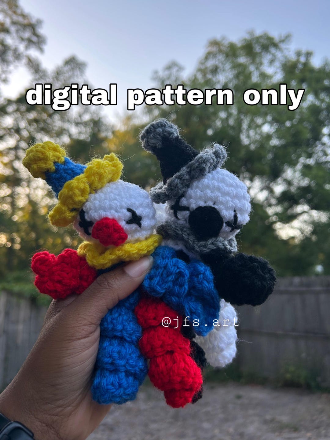 DIGITAL PATTERN Curly Clown | Two Hat Options | Funky Circus Clown ...