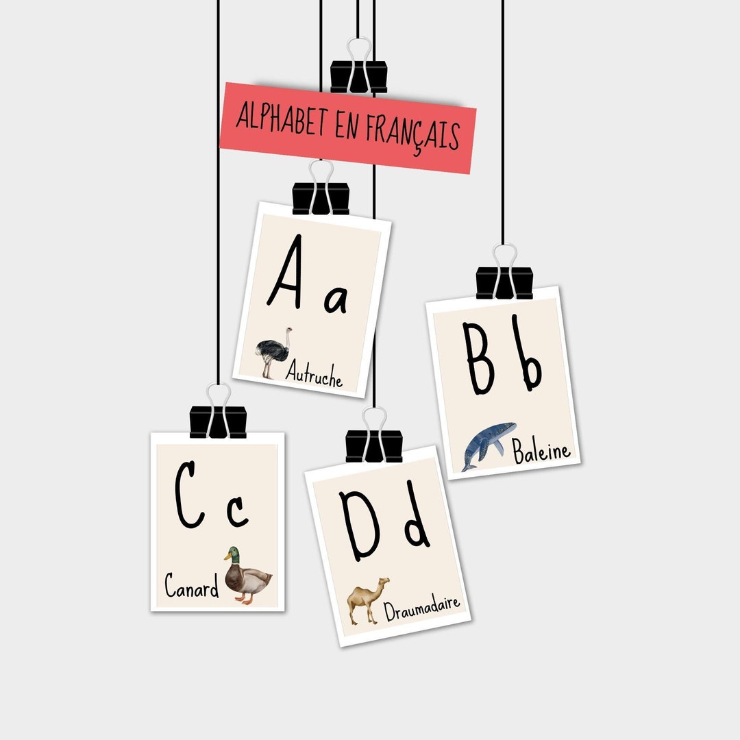 Affiches Alphabet Animaux En Français - Etsy