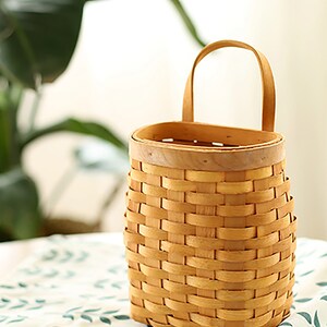 Wood Woven Wall Baskets, Wall Hanging Basket, Rustic Basket for Kitchen ...