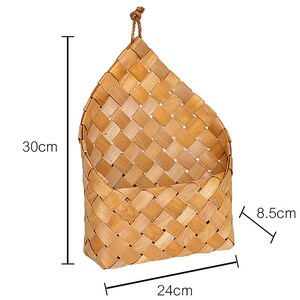 Wood Woven Wall Baskets, Wall Hanging Basket, Rustic Basket for Kitchen ...