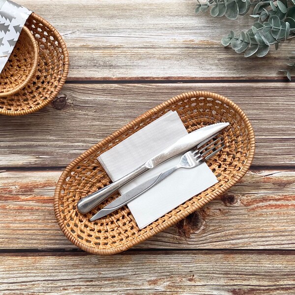 Rattan Ottoman - Etsy