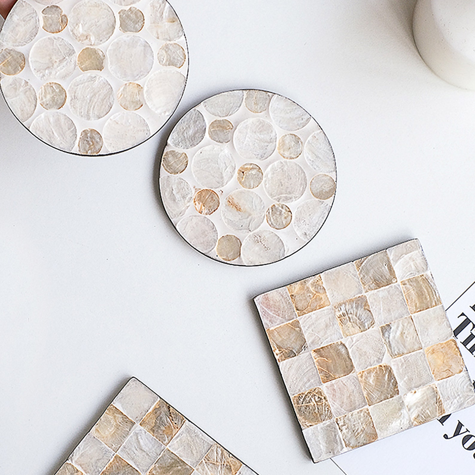 Sea Shell Coaster for Drinkware Rustic Coasters for Coffee - Etsy