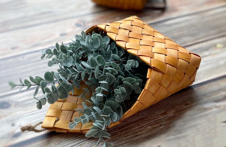 Wood Woven Wall Baskets Wall Hanging Basket Rustic Basket - Etsy