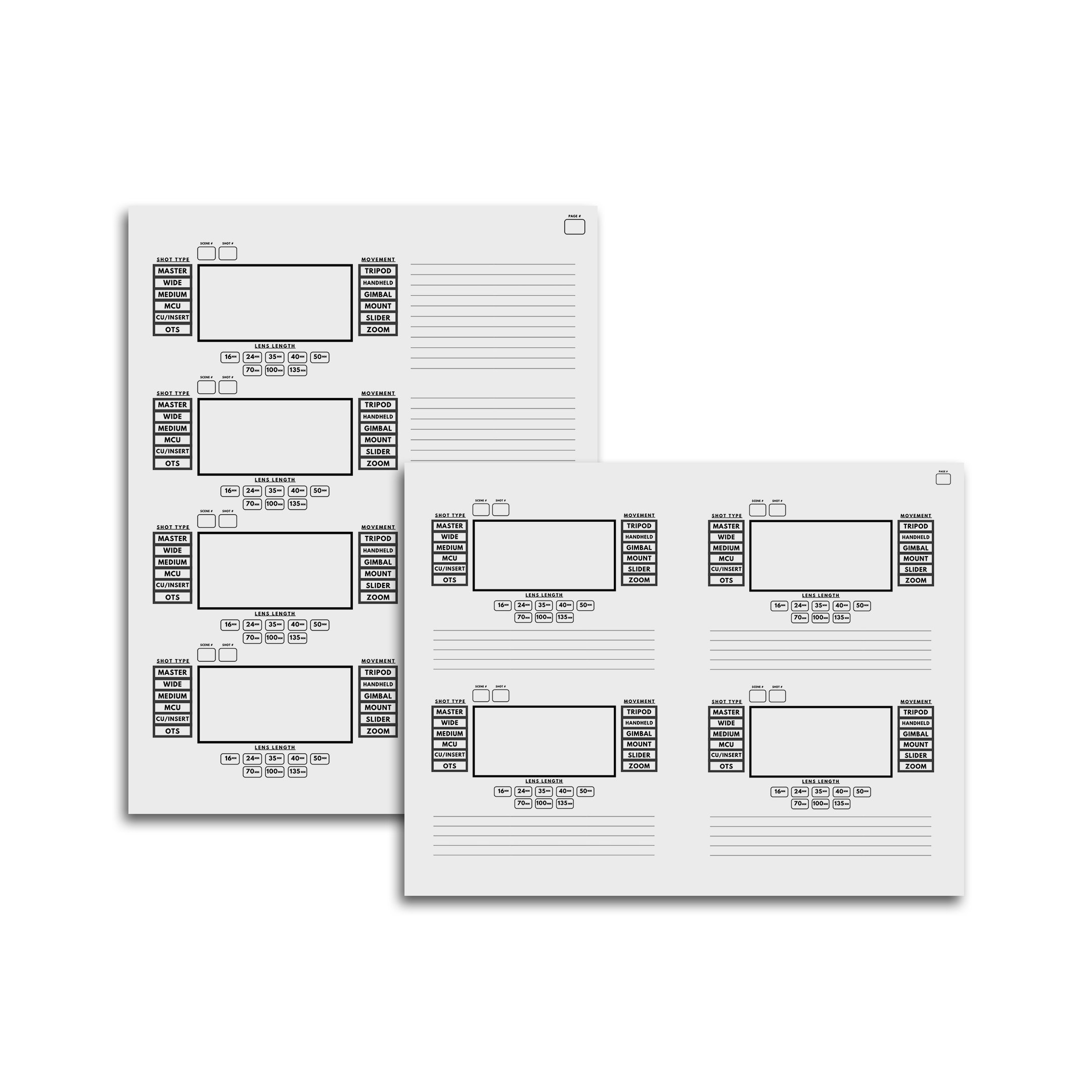 Digital & Physical Storyboard Template 2 Printable Pages, Editable ...