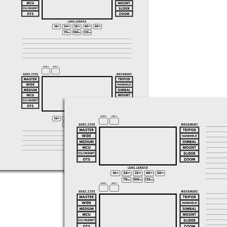 Full Pre-production Bundle, Digital & Physical Storyboard Template ...
