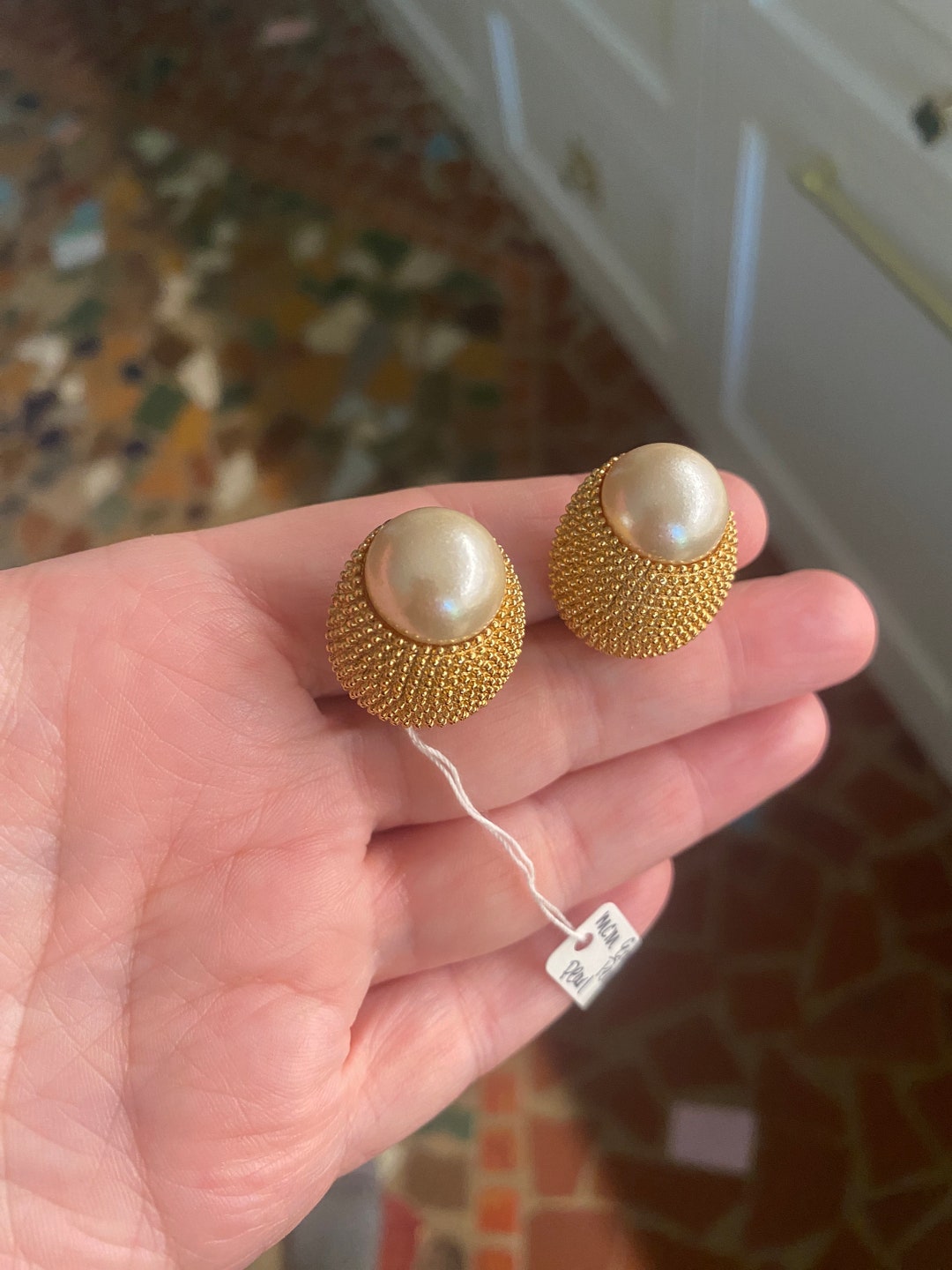 Vintage Erwin Pearl Faux Pearl and Gold Plated Clip on - Etsy
