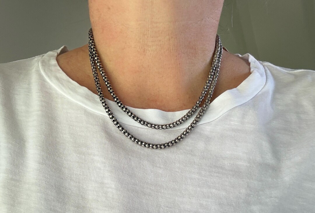 Sterling Silver Double Strand Chain - Etsy