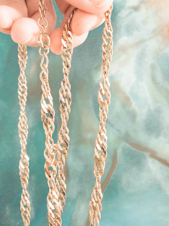 Vintage 1960’s Long Twisted Cable Chain - Gem