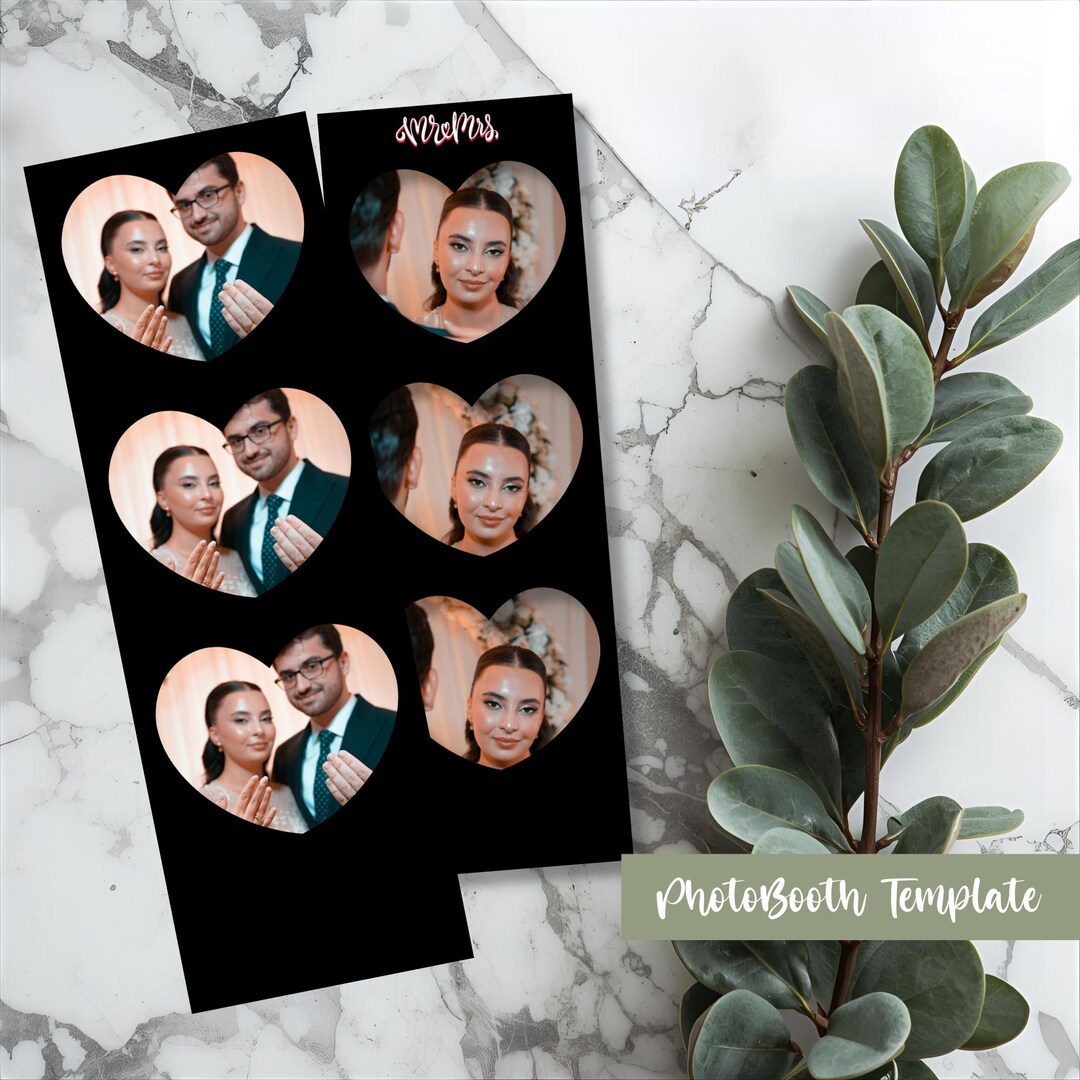 Heart Photo Strip | Black Heart | Custom Photo Booth | 2x6 Photo Strip ...