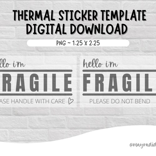 Fragile Fragile Thermal Sticker Design 2.25 X - Etsy