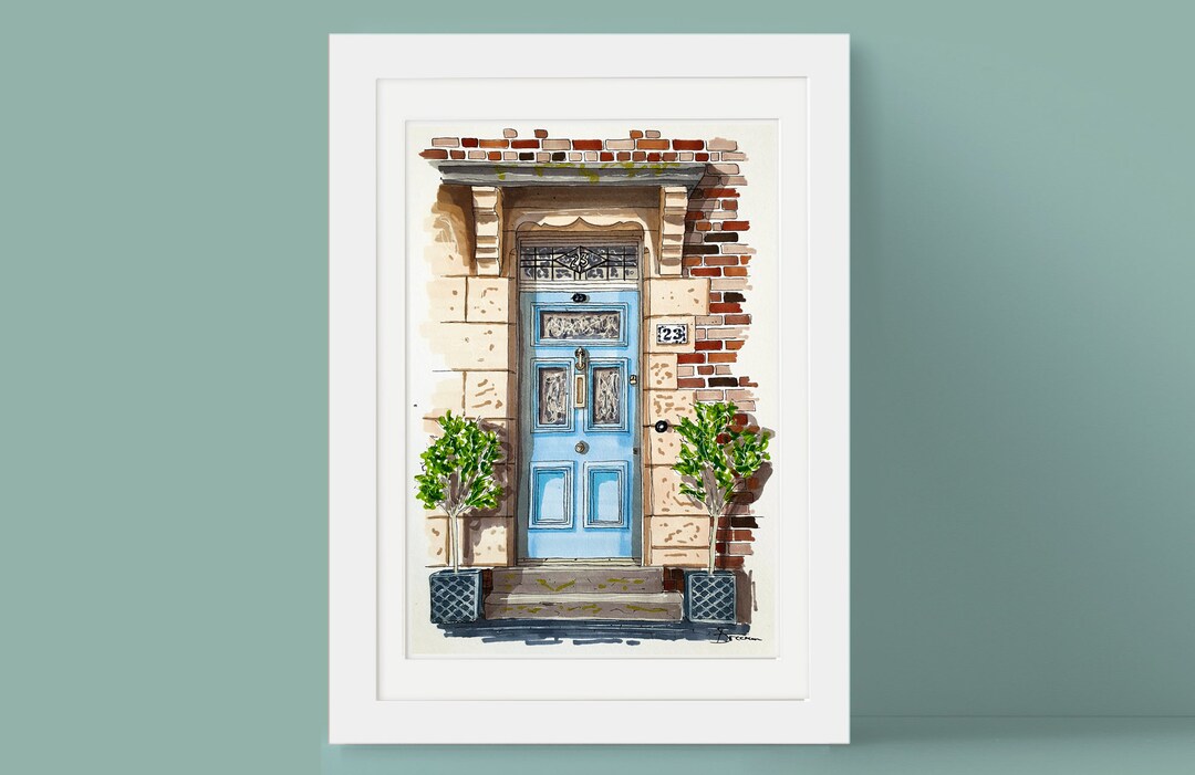 Custom Front Door Drawing | Bespoke Door Illustrations | Hand Drawn ...