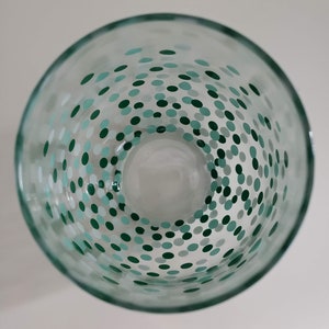 Green Dotted Stemless Wine Glass Handmade Glassware for Table Decor ...