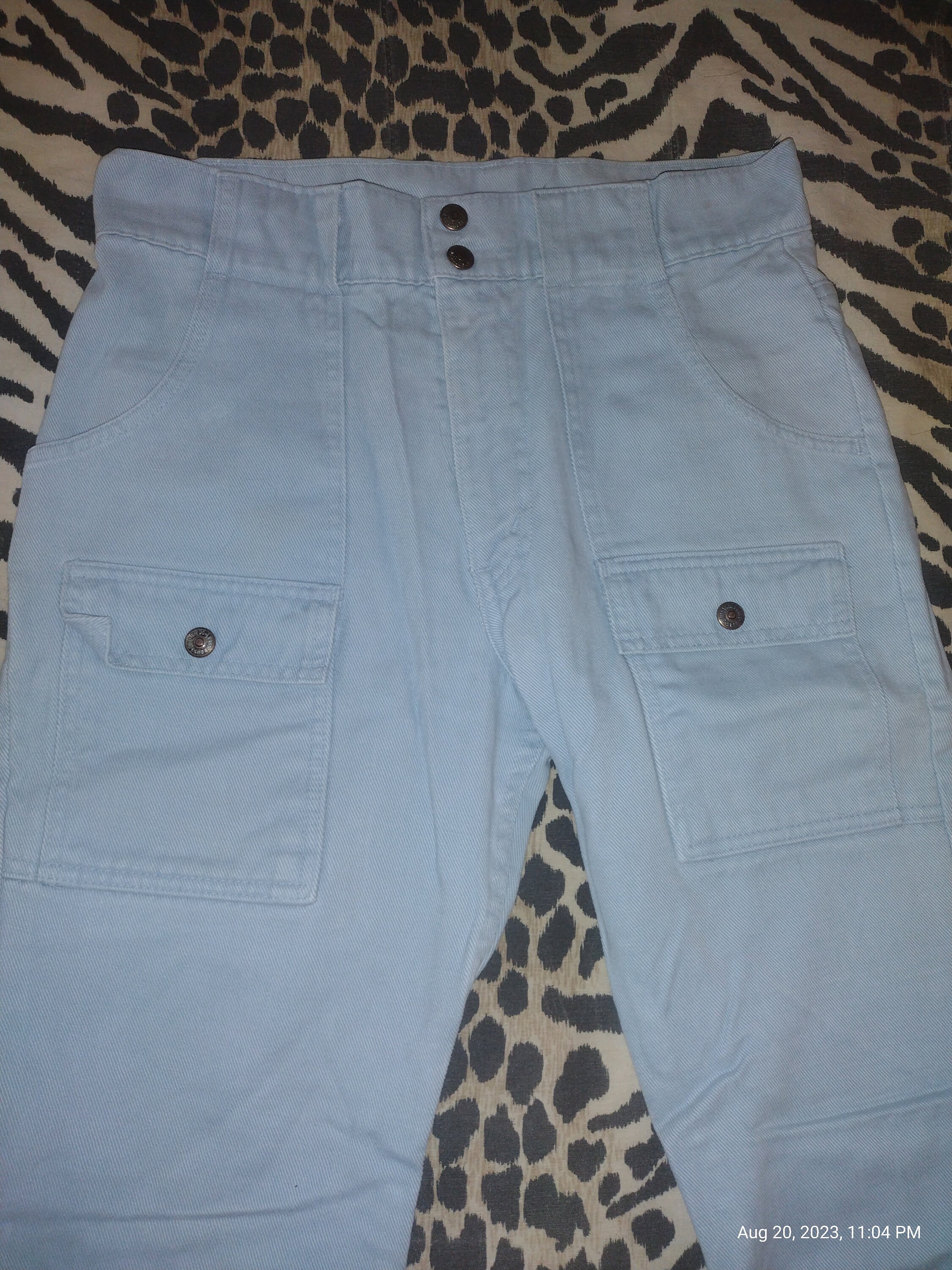 RARE 70s Vintage Levi's Bush Jeans Sky Blue 30 X 30 Cargo Flare Hippie ...