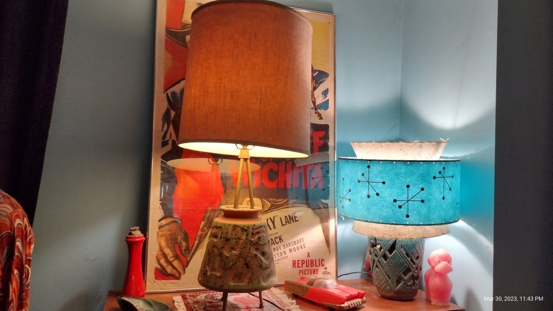 1960s Atomic Ceramic Lamp Mid Century Modern Space Age Psychedelic Lava ...