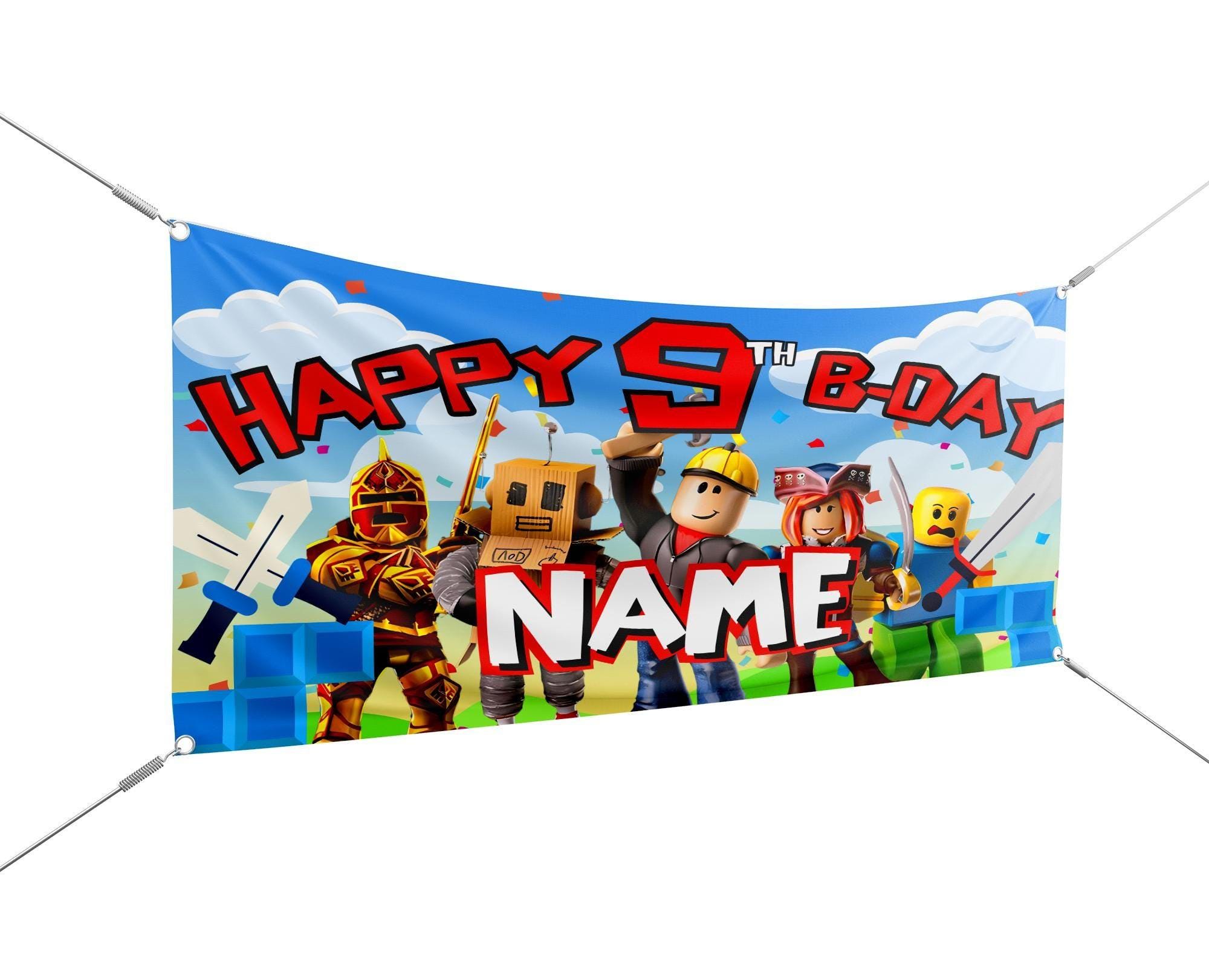 Roblox Birthday Banner Custom Name & Age – Party Decoration ...