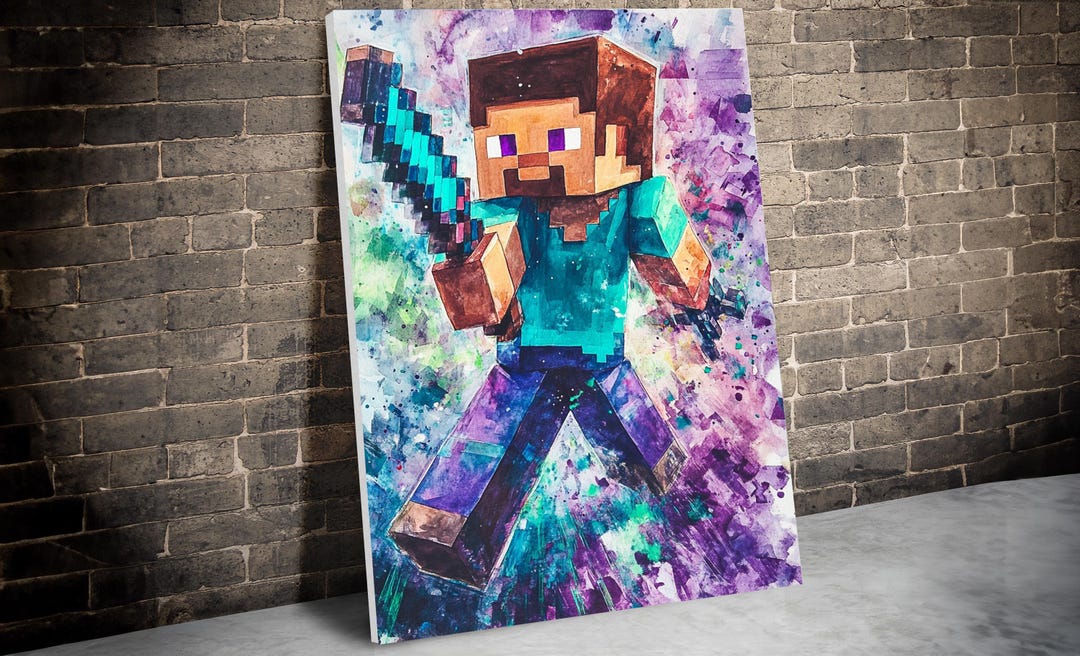 Minecraft Art, Minecraft Canvas, Minecraft Gift, Minecraft Poster ...