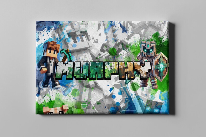 Minecraft Gift, Minecraft Art, Custom Minecraft Print, Personalized ...