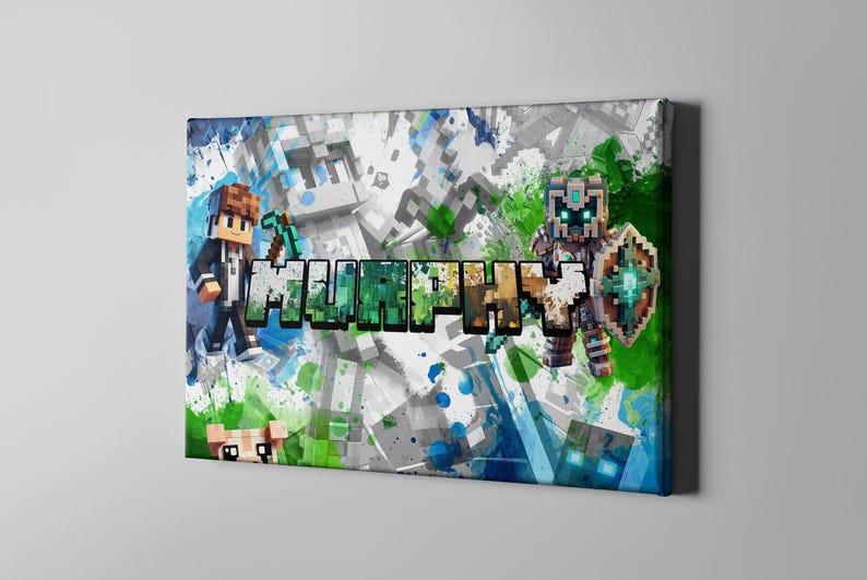 Minecraft Gift, Minecraft Art, Custom Minecraft Print, Personalized ...