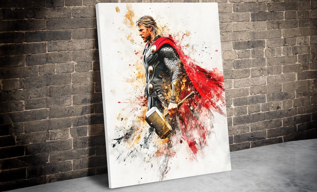 Thor Watercolor Canvas, Thor Gift, Thor Poster, Thor Art, Thor Canvas ...