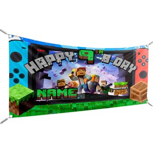 Minecraft Birthday Banner - Etsy
