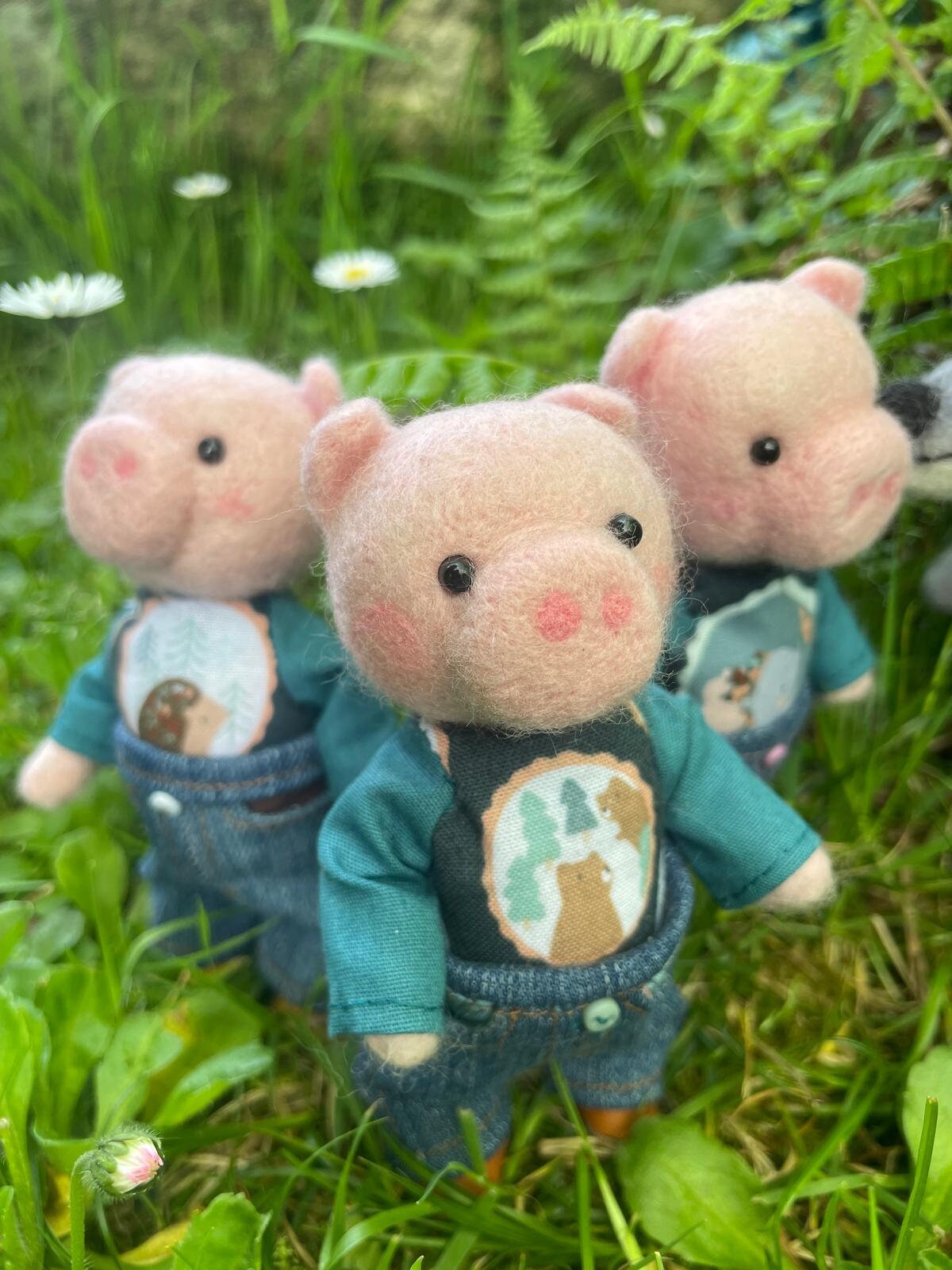 Three Little Pigs and the Wolf in Needle Felt. Neddle Felting - Etsy