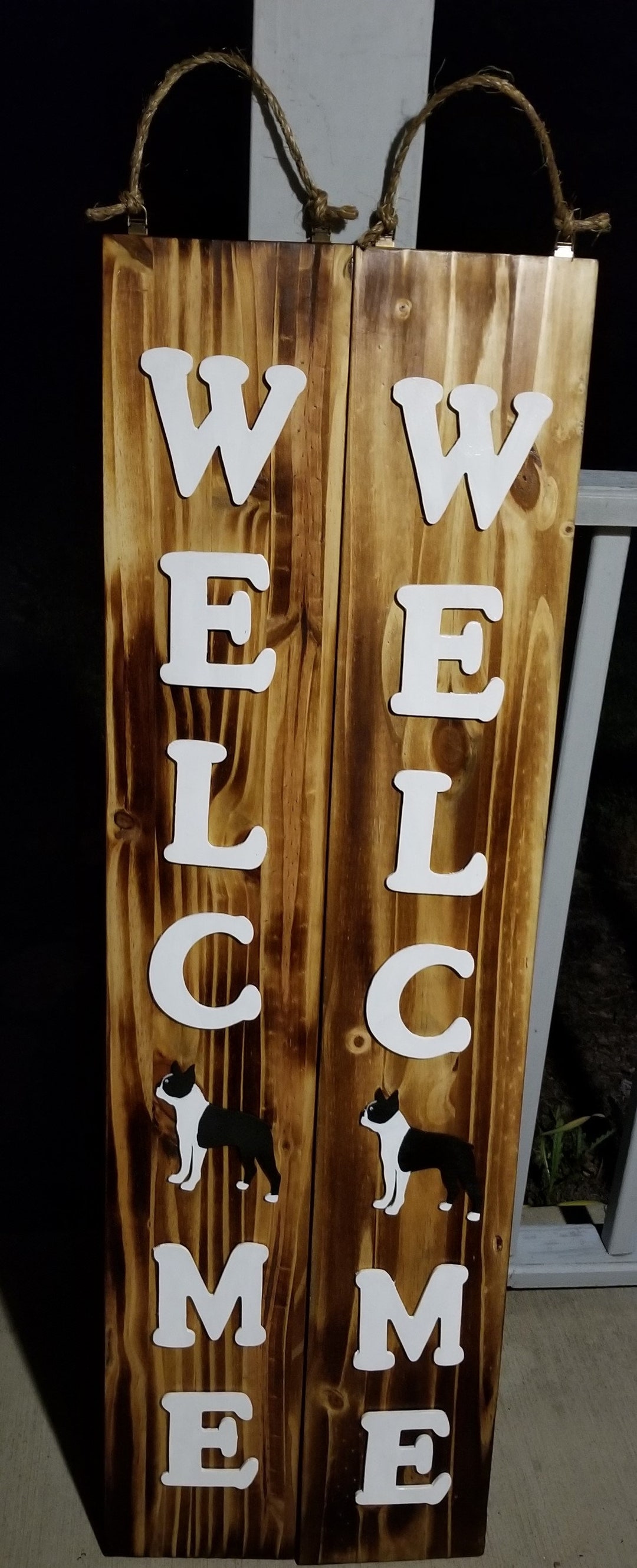 Welcome Boston Terrier Sign - Etsy