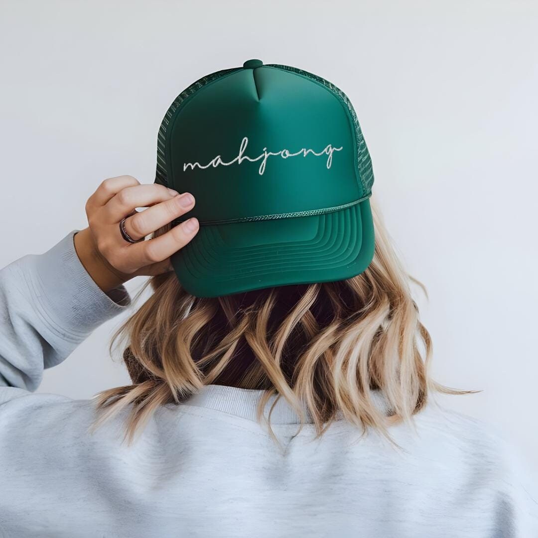 Mahjong Gifts, Embroidered Mahjong Hat, Trucker Hat, Gifts for Her ...