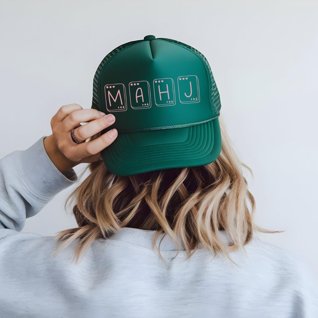 Embroidered Mahjong Hat, Mahj Hat, Mahjong Gifts, Mahjong Club Hat ...