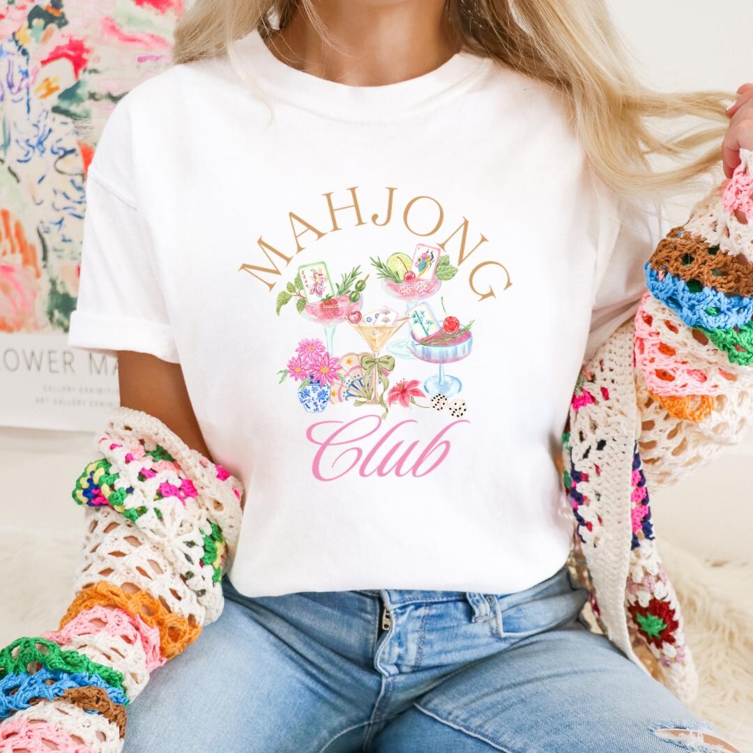Mahjong Shirt, Mahjong Club Shirt, Mahjong Gifts, Cute Mahjong Top ...