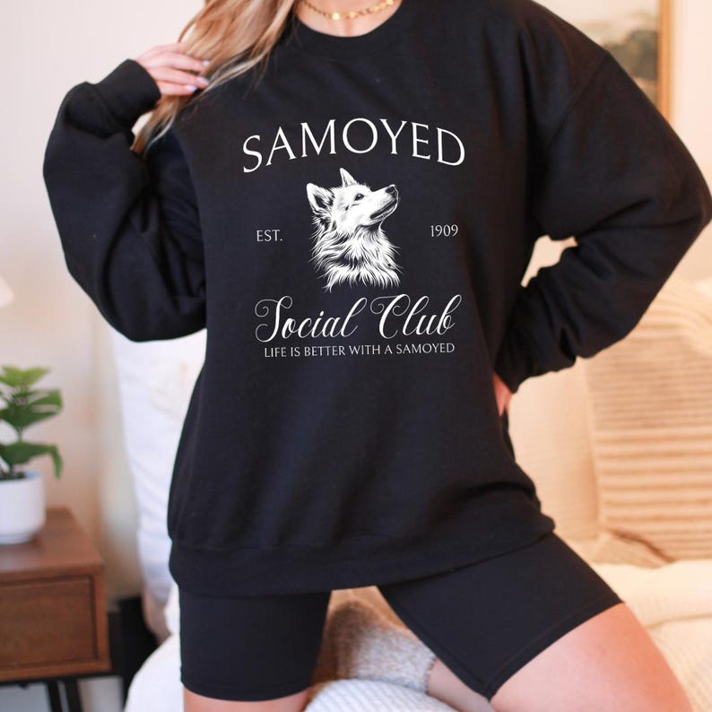 Samoyed Sweatshirt, Samoyed Social Club Shirt, Samoyed Sweater, Gifts ...