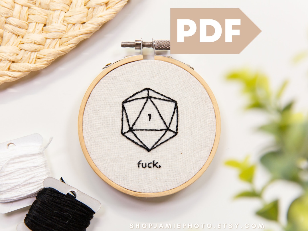 DND D20 Dice Embroidery Pattern | RPG Embroidery Design | Dice Set ...