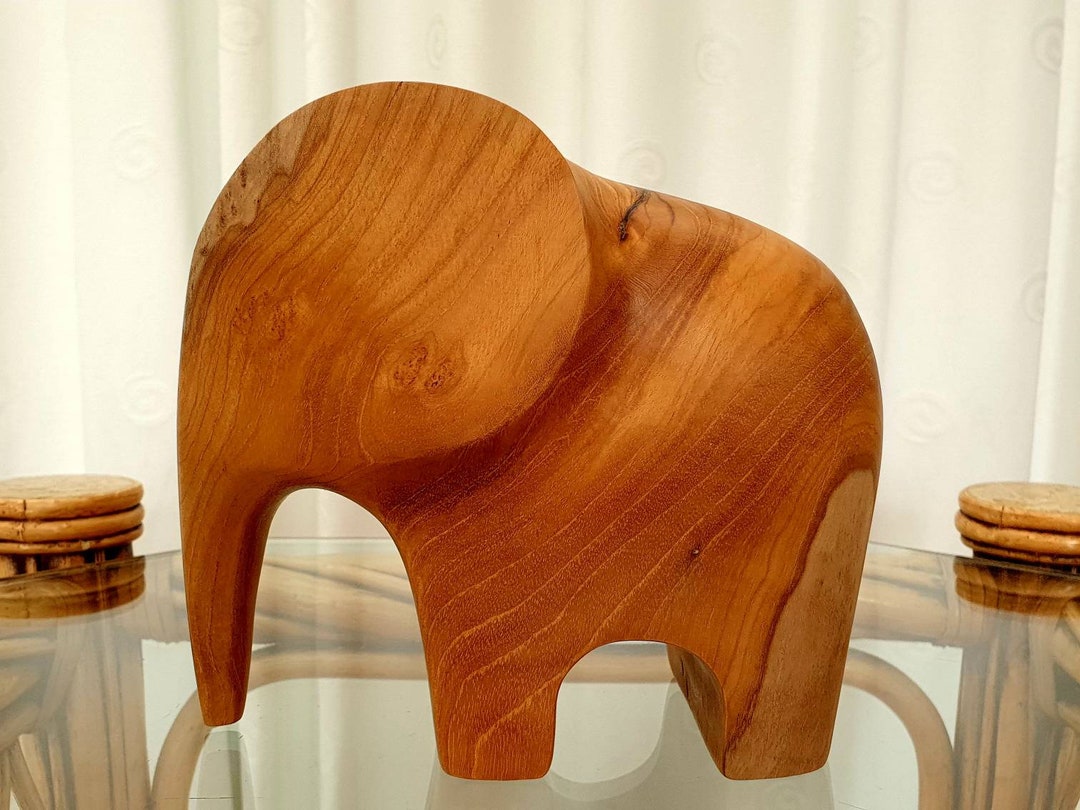 Abstract Teak Root Elephant | Minimalist | Solid Hardwood Elephant ...