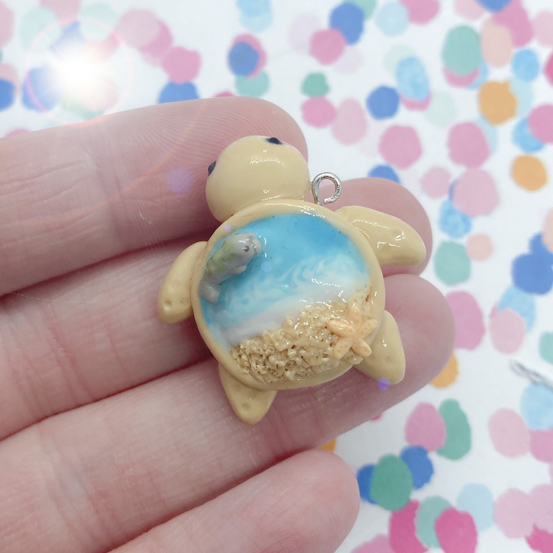 Beach Sea Turtle Manatee Kawaii Polymer Clay Charm-stitch - Etsy