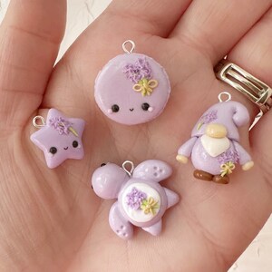 Lavender Turtle Kawaii - Polymer Clay Charms- Stitch Markers - Etsy