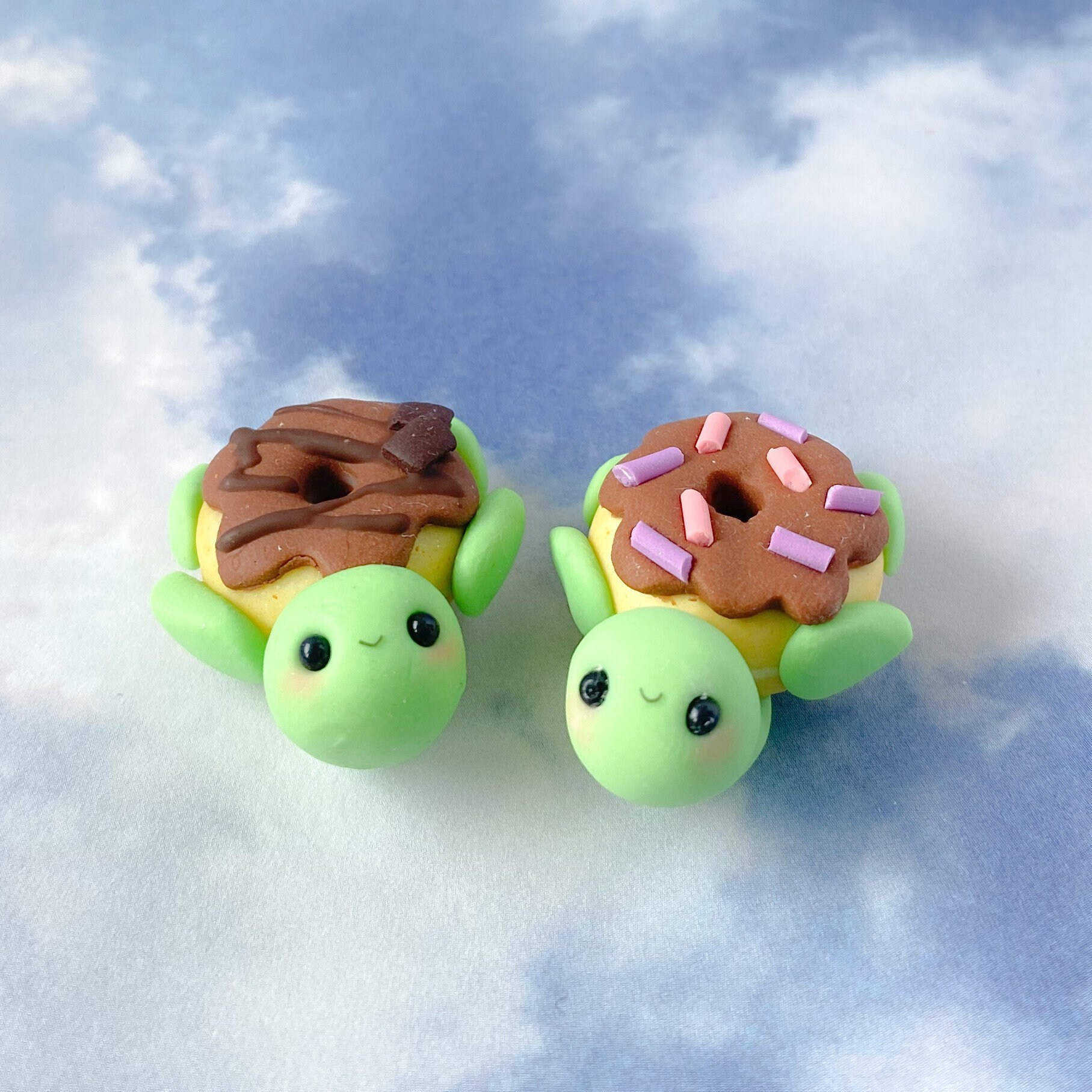 Mini Turtle Donuts-kawaii Charms-polymer Clay Turtles-stitch | Etsy