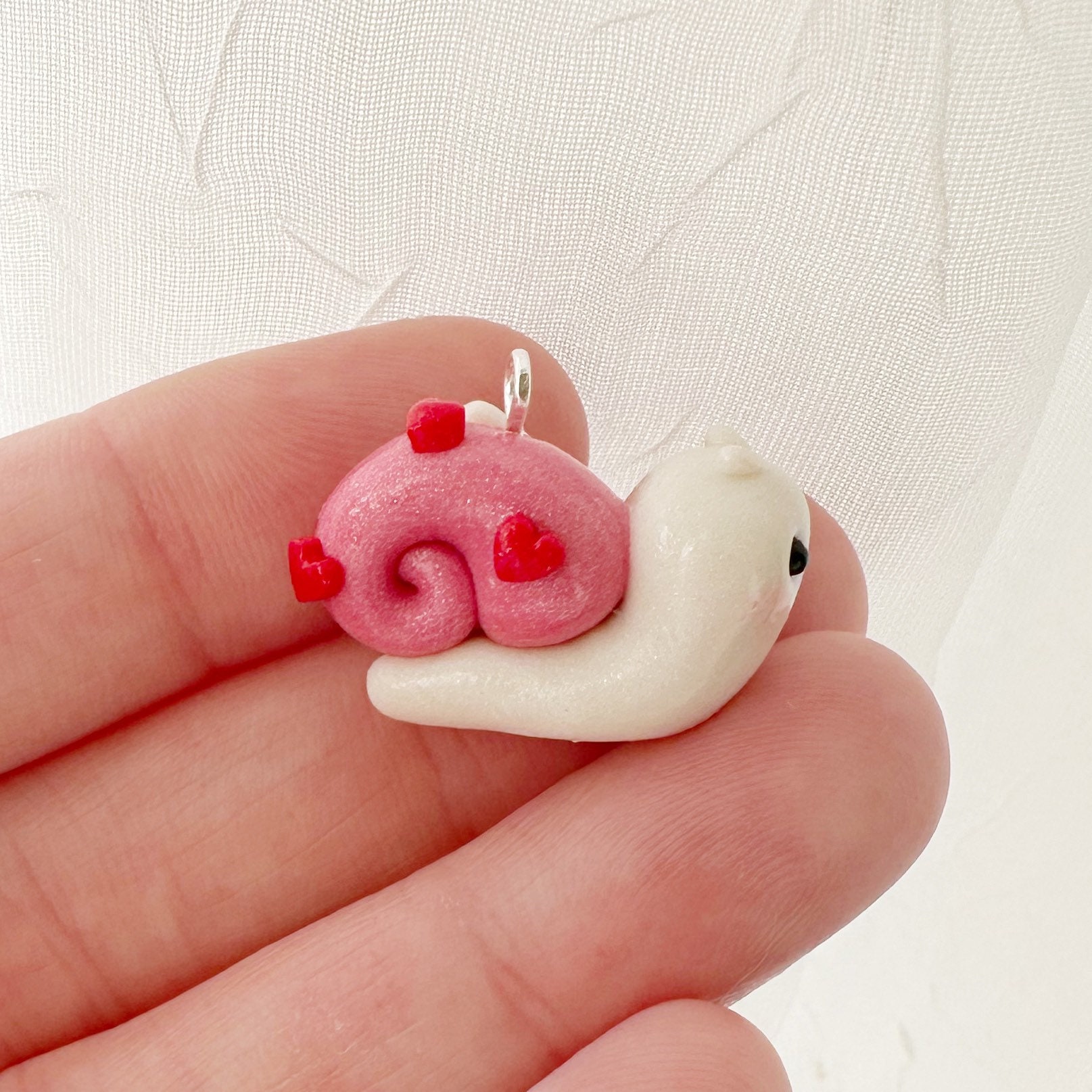 Valentines Day Snail Polymer Clay Kawaii Charm Stitch Marker - Etsy