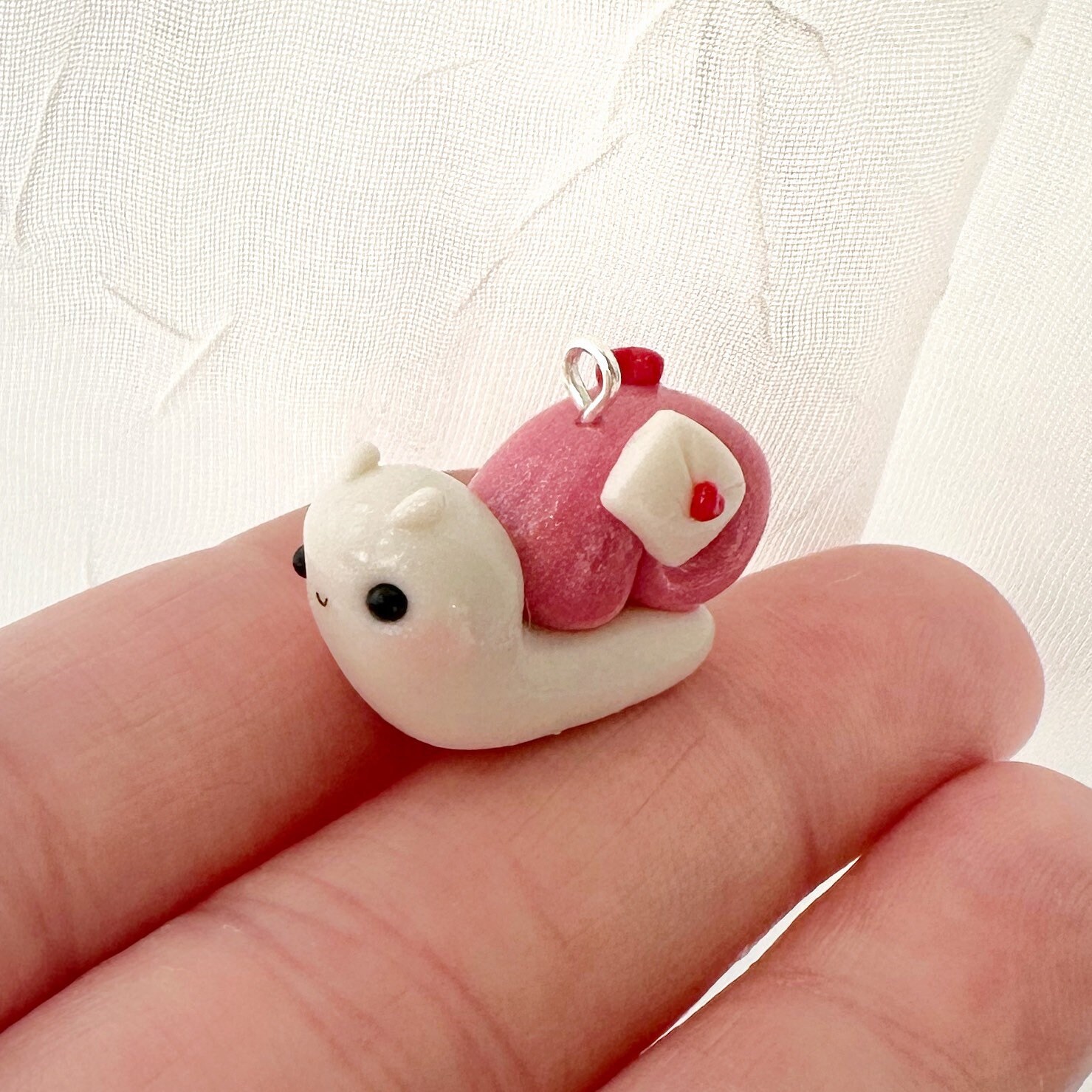 Valentines Day Snail Polymer Clay Kawaii Charm Stitch Marker - Etsy